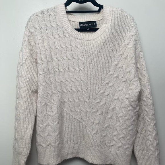 Kendall & Kylie | Sweaters | Kendall And Kylie White Cable Knit Sweater ...